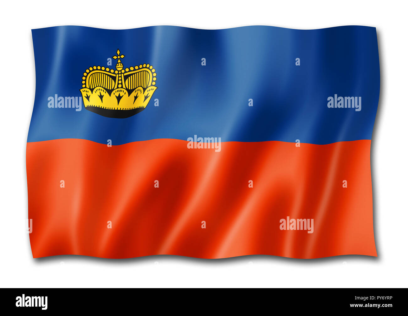 Liechtenstein flag, three dimensional render, isolated on white Stock ...