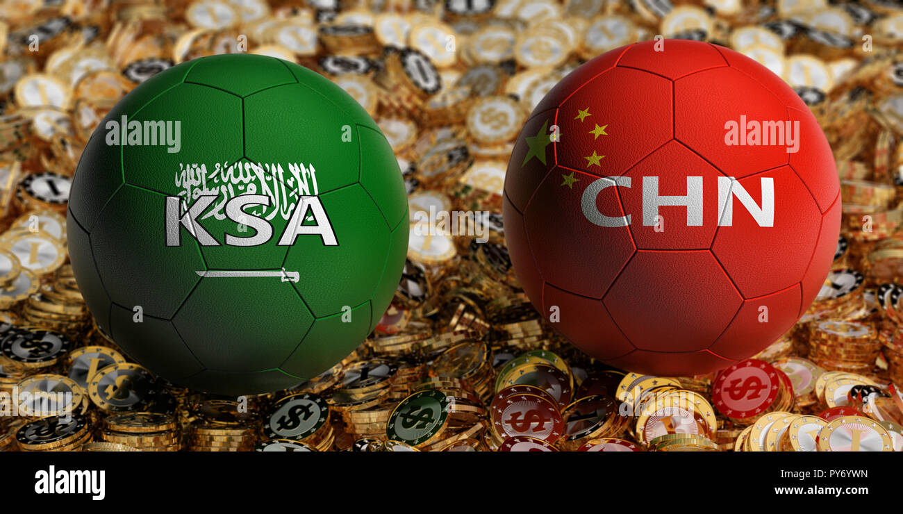 Saudi Arabia vs. China Soccer Match - Soccer balls in Saudi Arabia and ...
