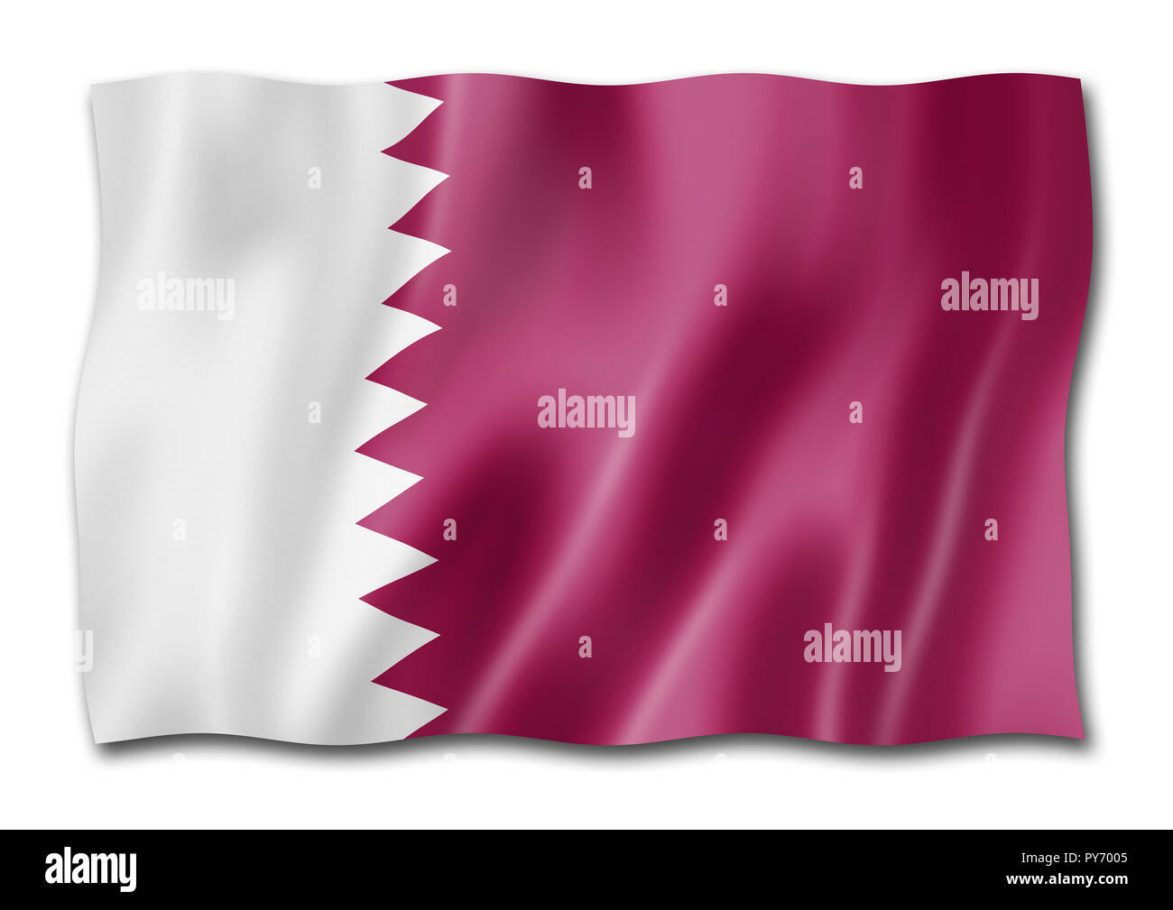 Qatar flag, three dimensional render, isolated on white Stock Photo - Alamy