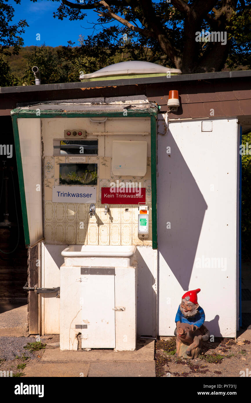 water supply on a campground on lake Harkort in Hagen-Vorhalle ...