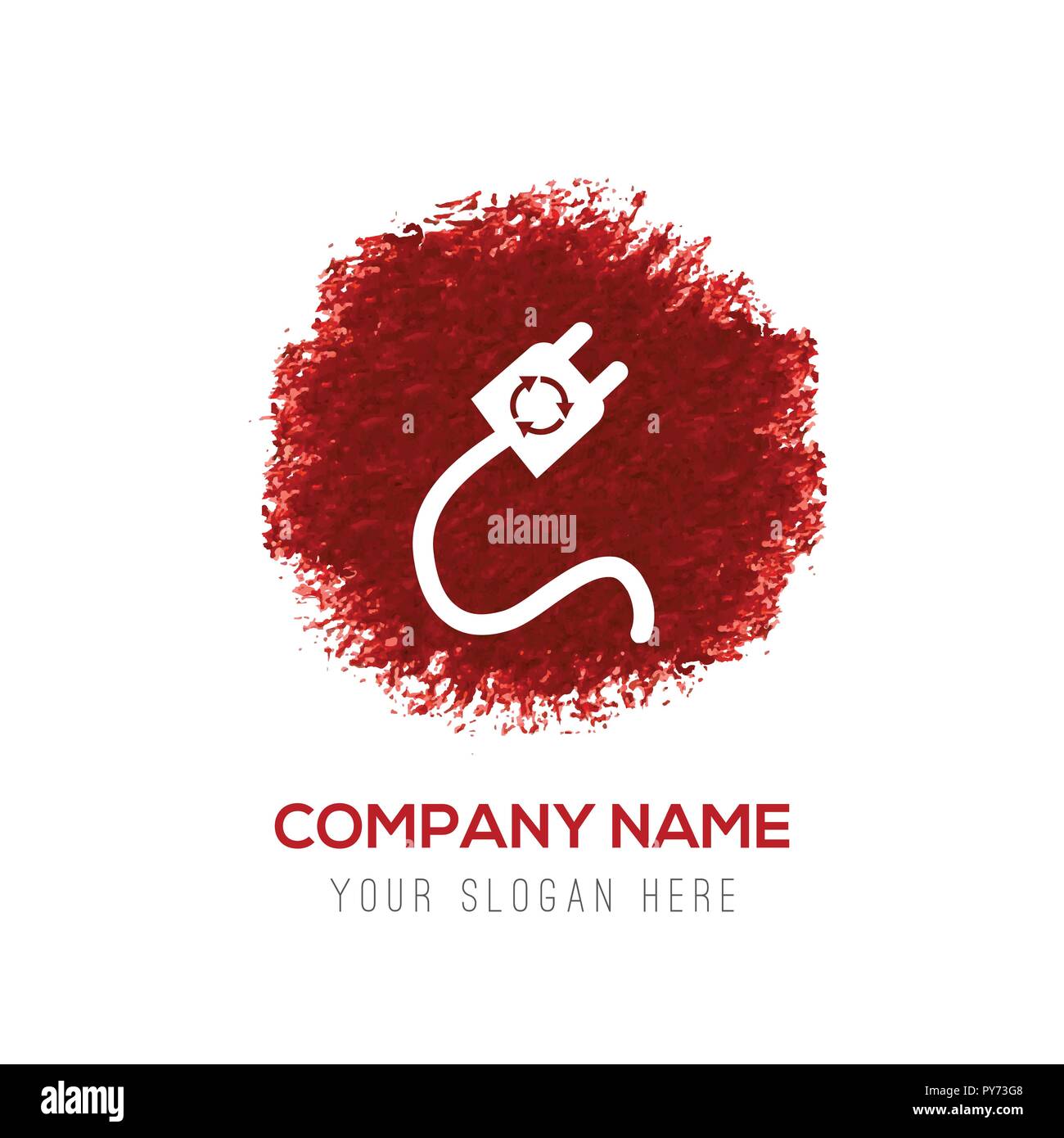Plug Icon - Red WaterColor Circle Splash Stock Vector Image & Art - Alamy