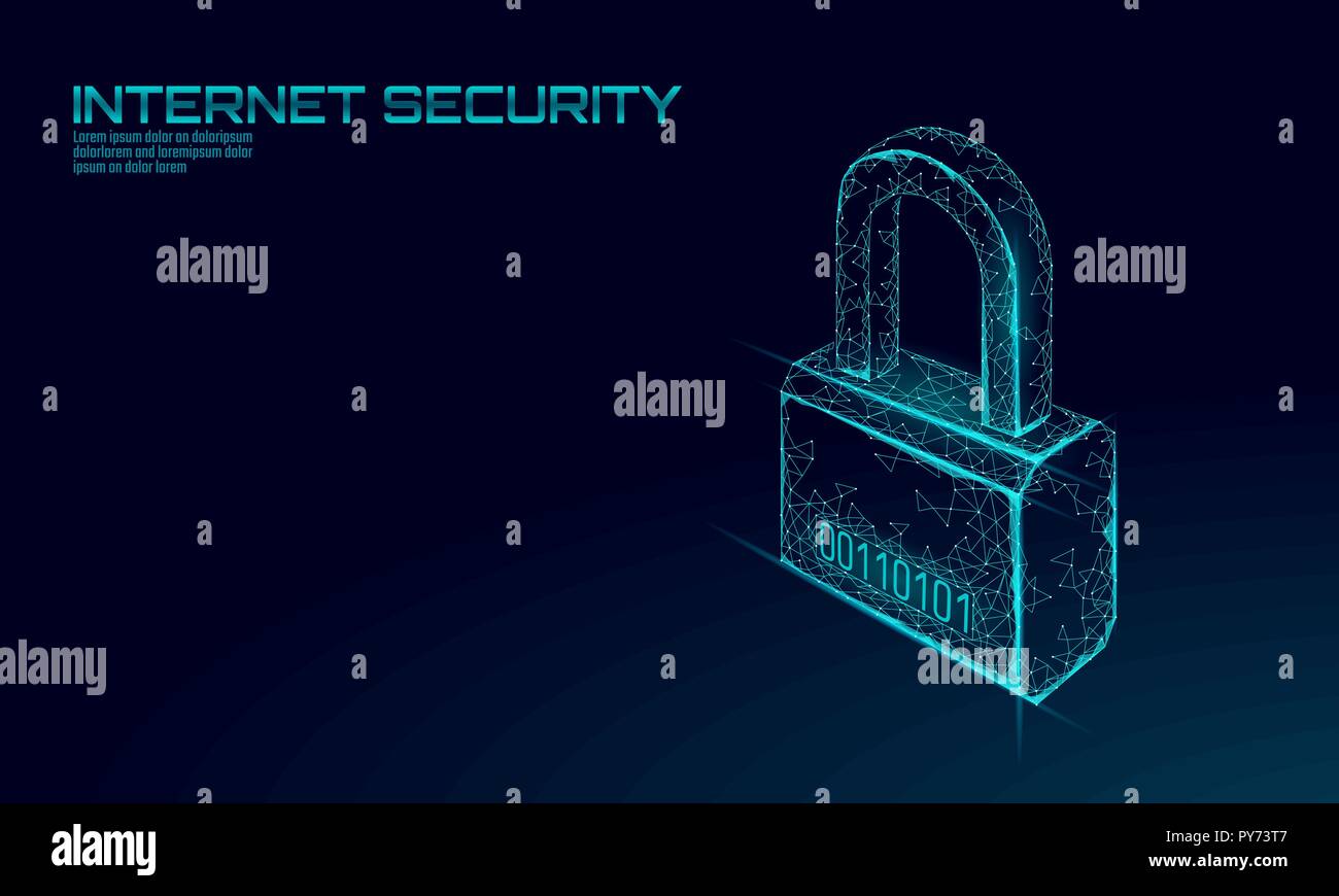 Cyber safety padlock. Internet security lock information privacy low ...