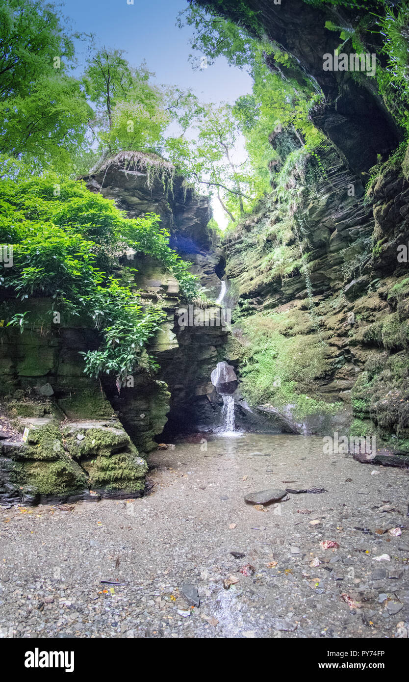 St Nectan's Glen Waterfall near Boscastle and Tintagel, Cornwall UK ...