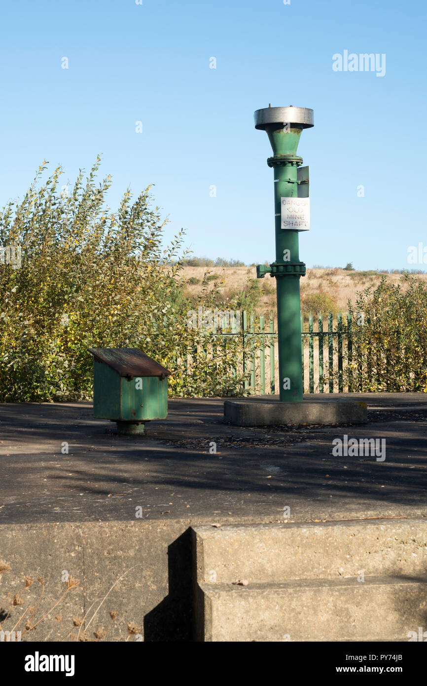 Site of old coal mine shaft with gas vent in Easington Colliery, Co ...