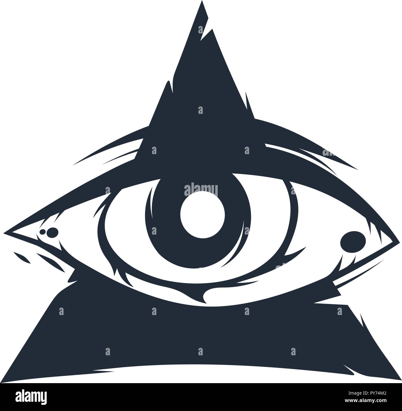 one eye triangle sign symbol vector art Stock Vector Image & Art - Alamy