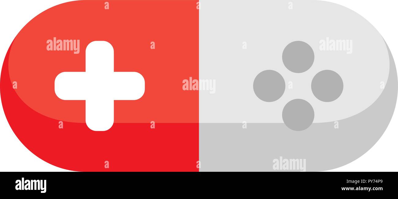 red white joystick game console pill medicine vector Stock Vector Image ...