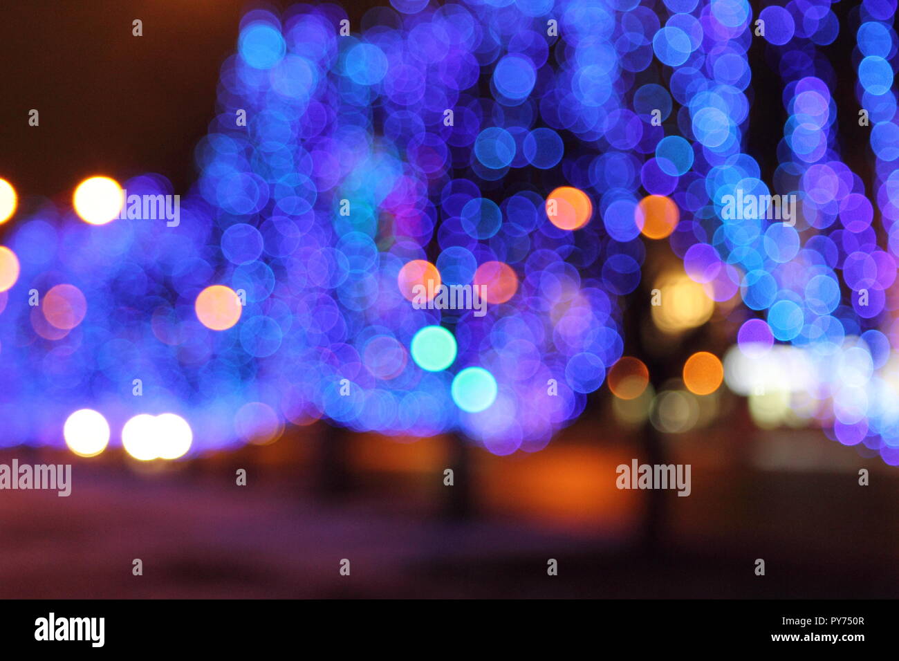 Blue winter christmas tree decoration background Stock Photo - Alamy