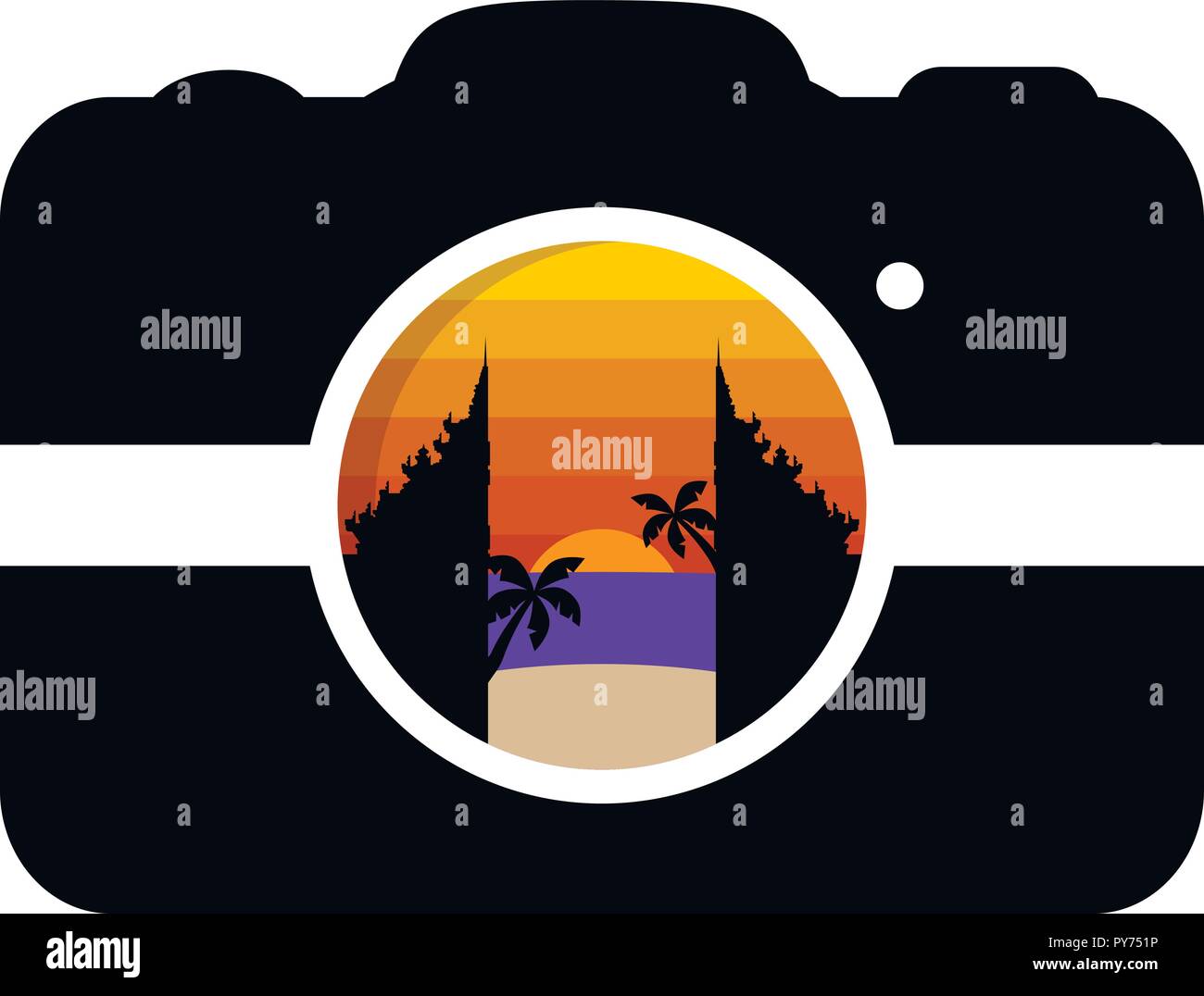 summer holiday camera photography application vector Stock Vector Image ...