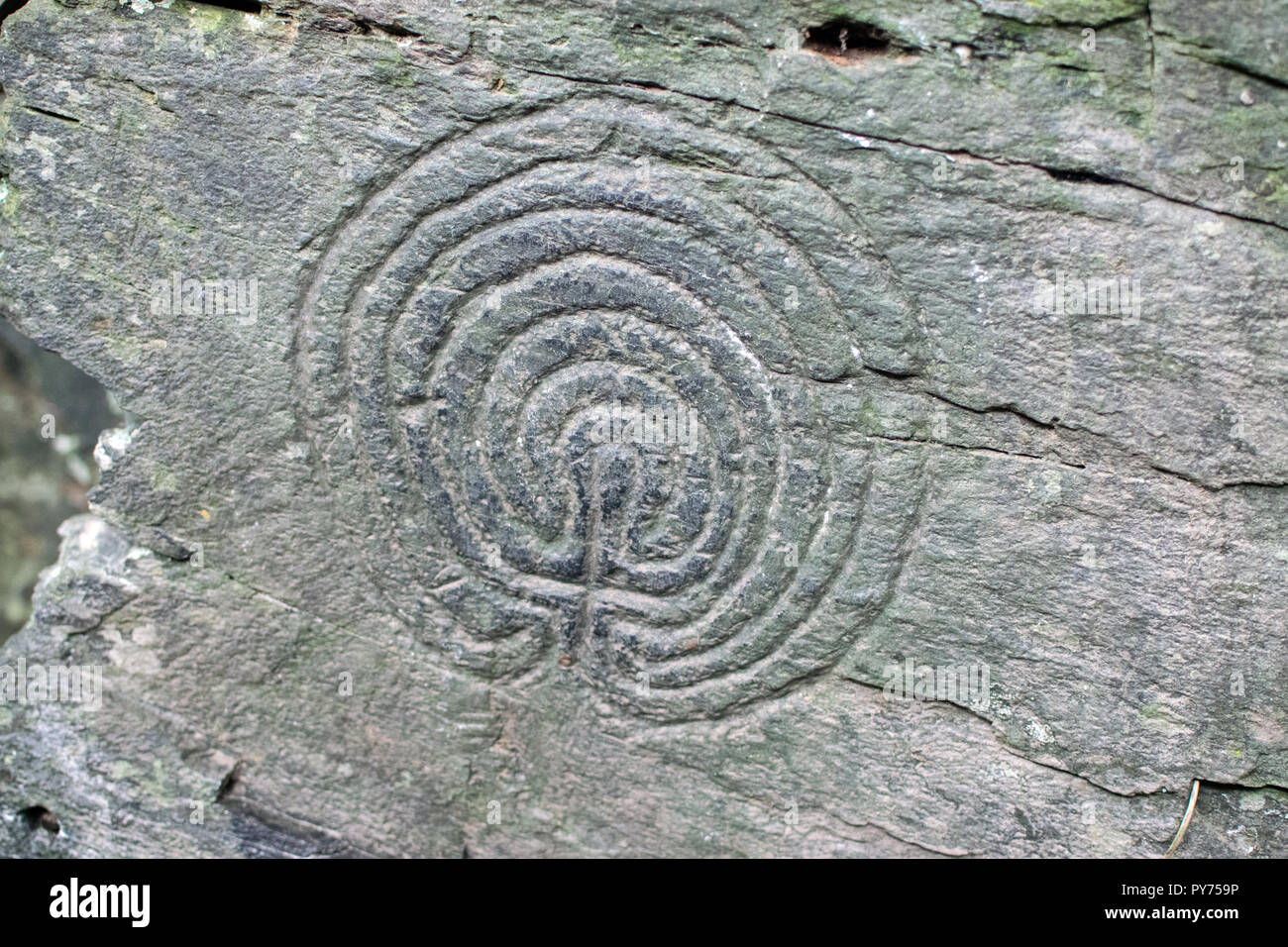 Bronze Age Labyrinth Rock Carvings at Rocky Valley, Between Boscastle ...