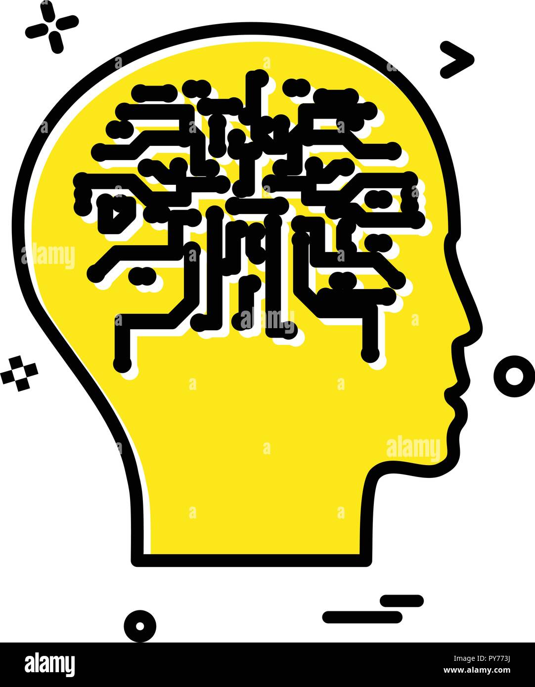 Artificial brain intelligence robot icon vector design Stock Vector ...