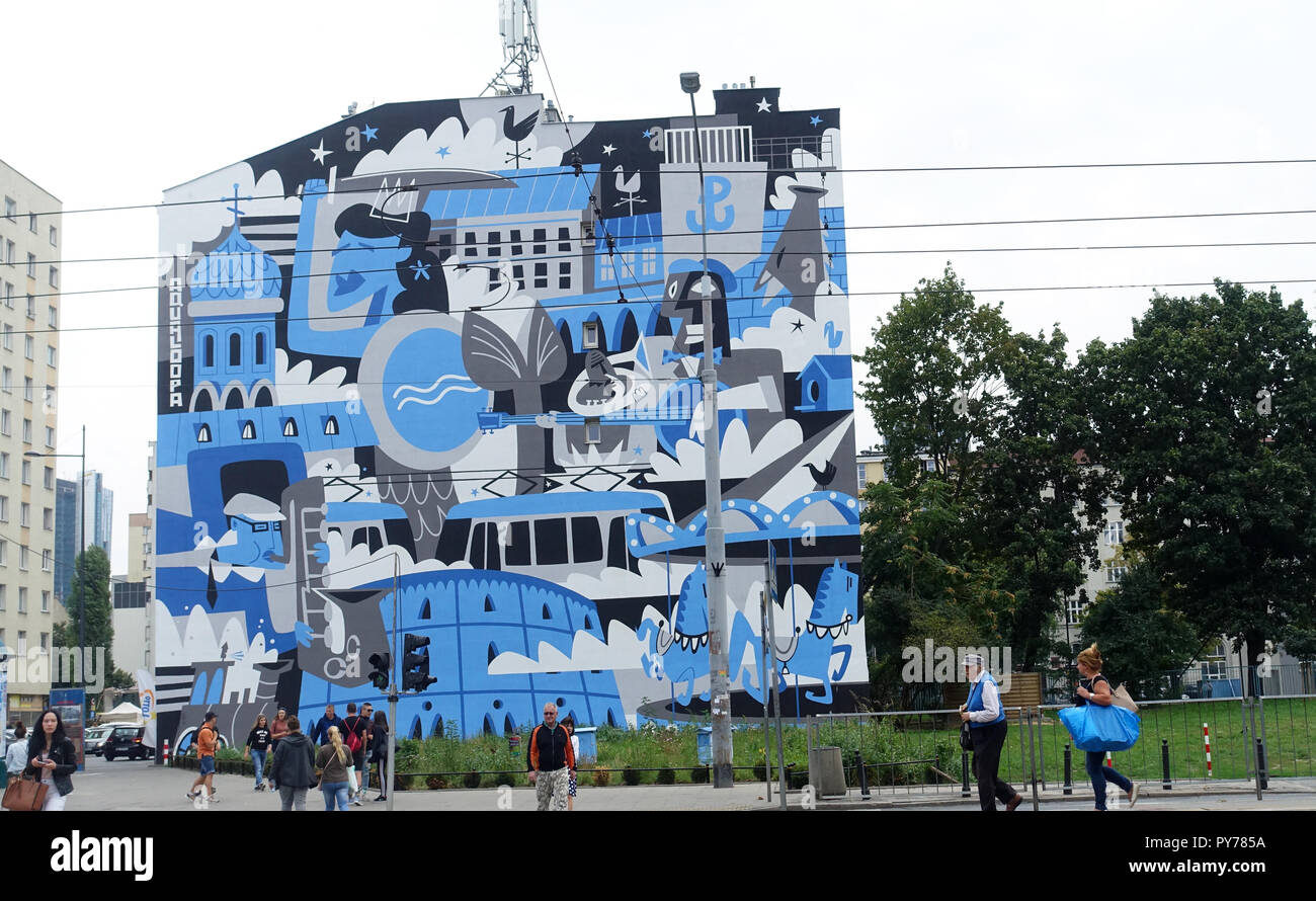 Warsaw poland mural hi-res stock photography and images - Alamy
