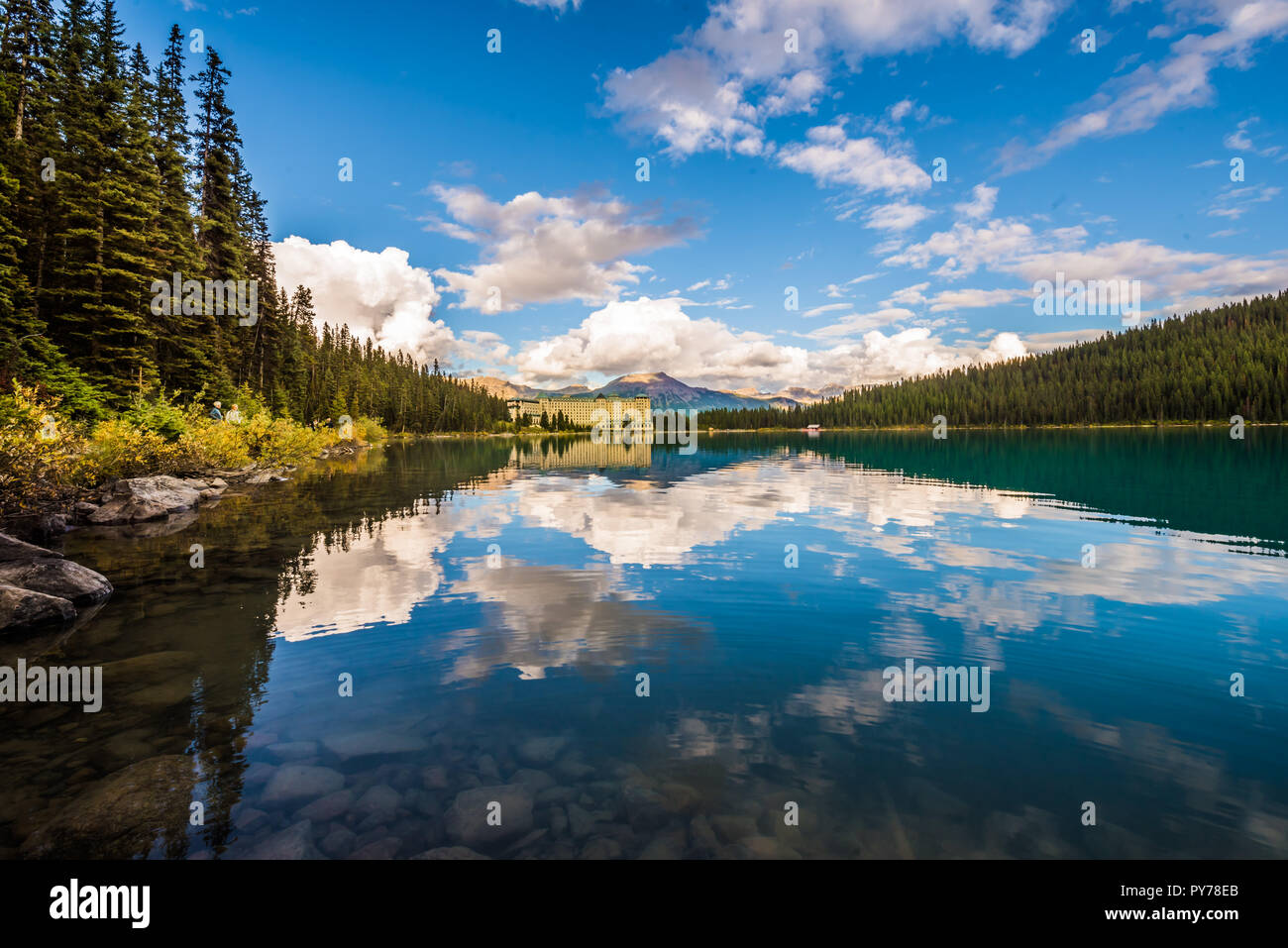 Blue lake with reflection Stock Photo - Alamy