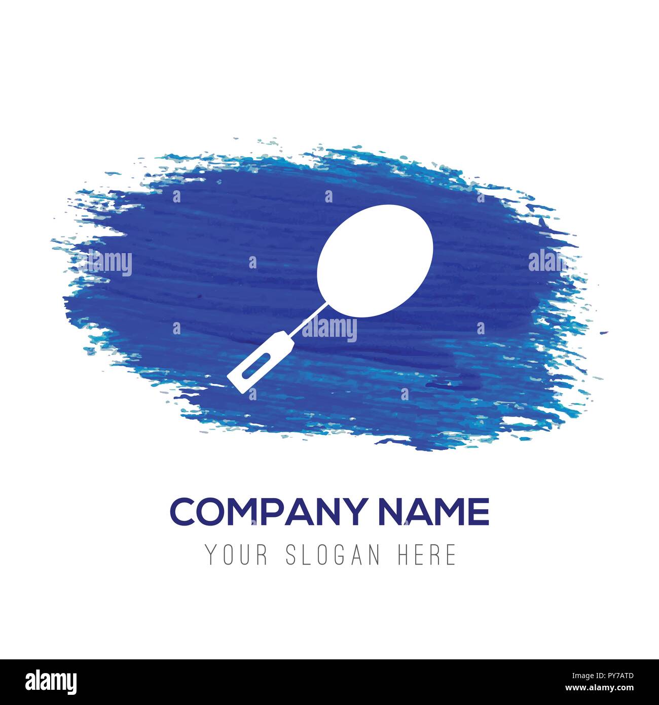 Racket Shuttlecock Icon - Blue watercolor background Stock Vector Image ...