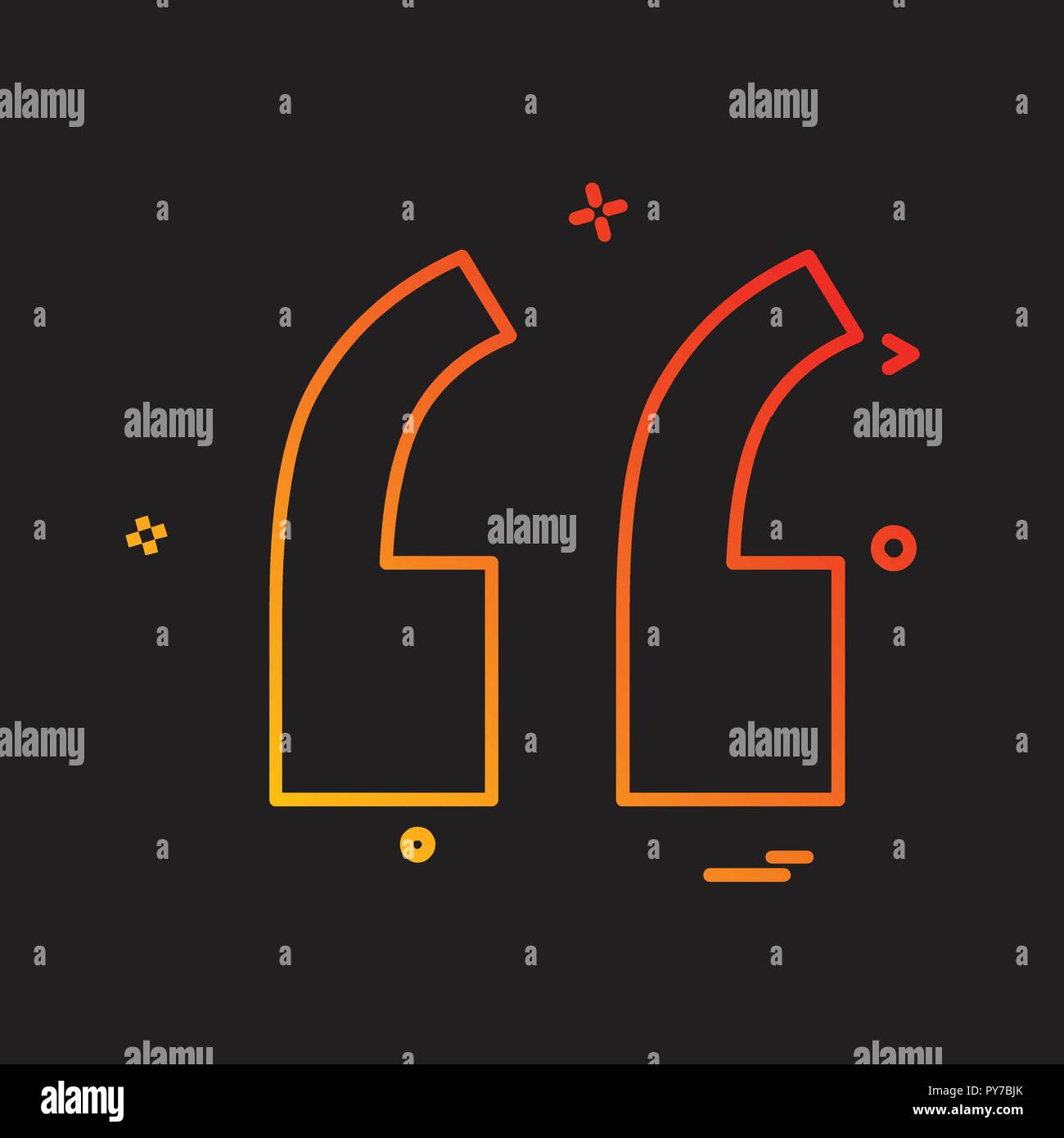 Double quotes icon design vector Stock Vector Image & Art - Alamy