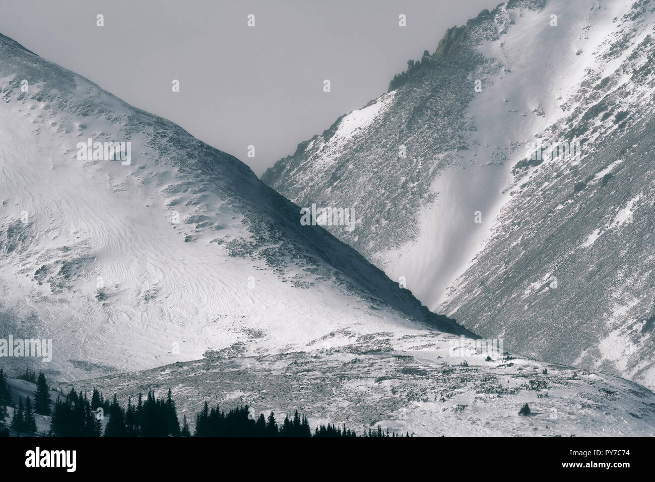 Textured winter alpine landscape Stock Photo - Alamy