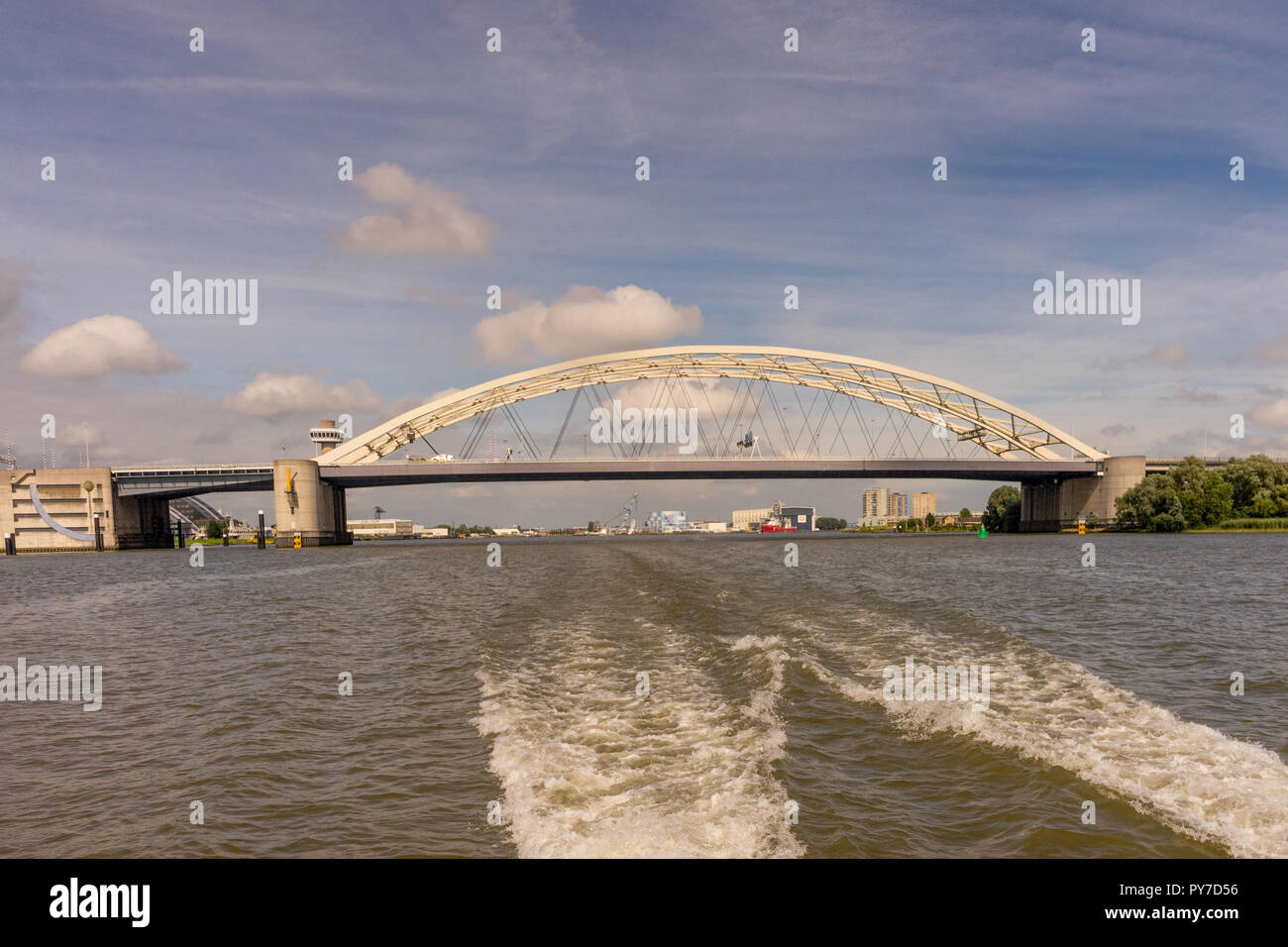 Netherlands, Rotterdam, The Van Brienenoord Bridge (Dutch: Van ...