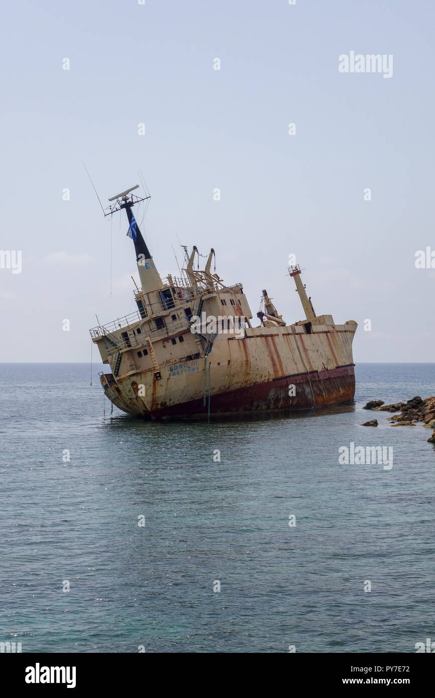 Wreck of Edro III Cyprus Sea Caves Stock Photo - Alamy