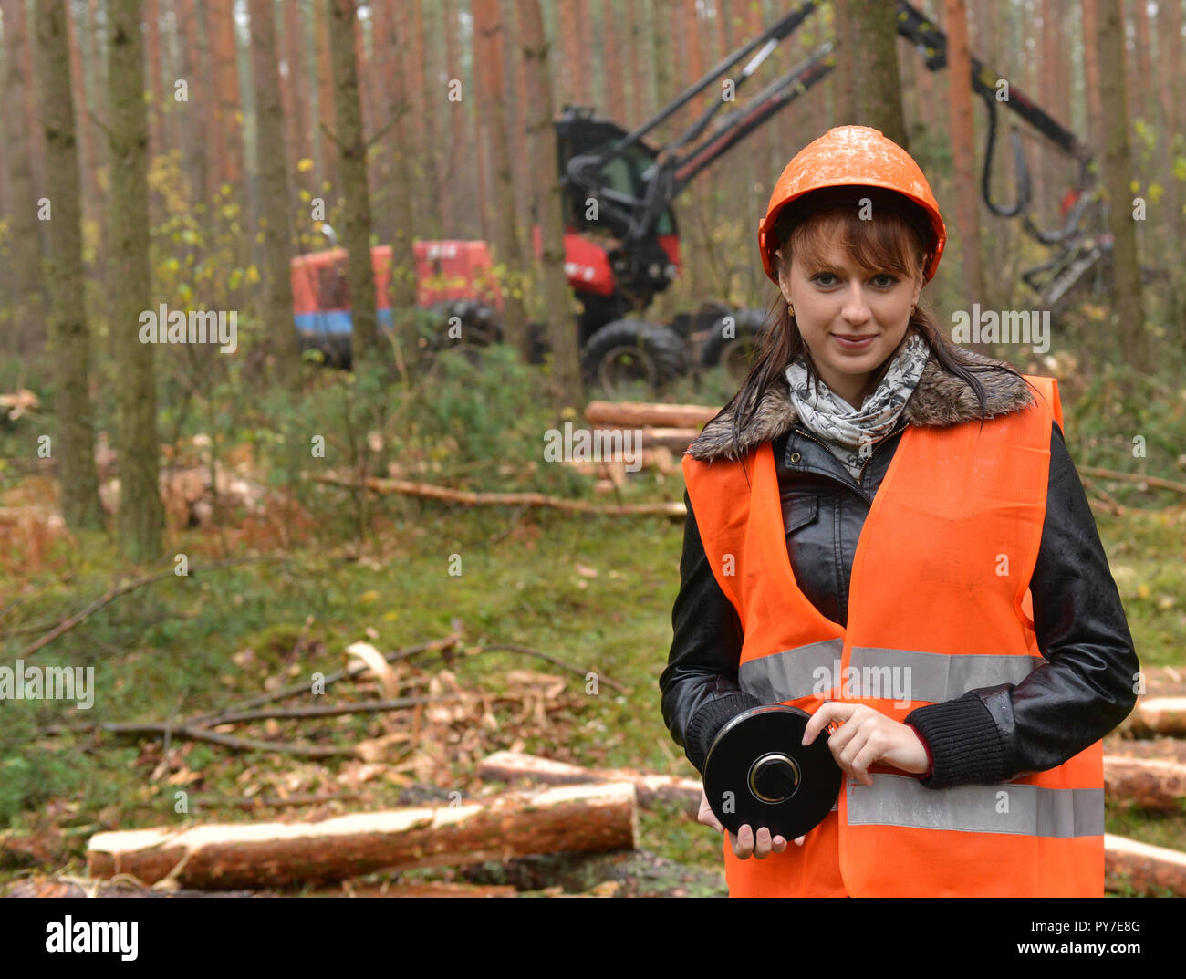 Young and beautiful forestry engineer at work Stock Photo - Alamy