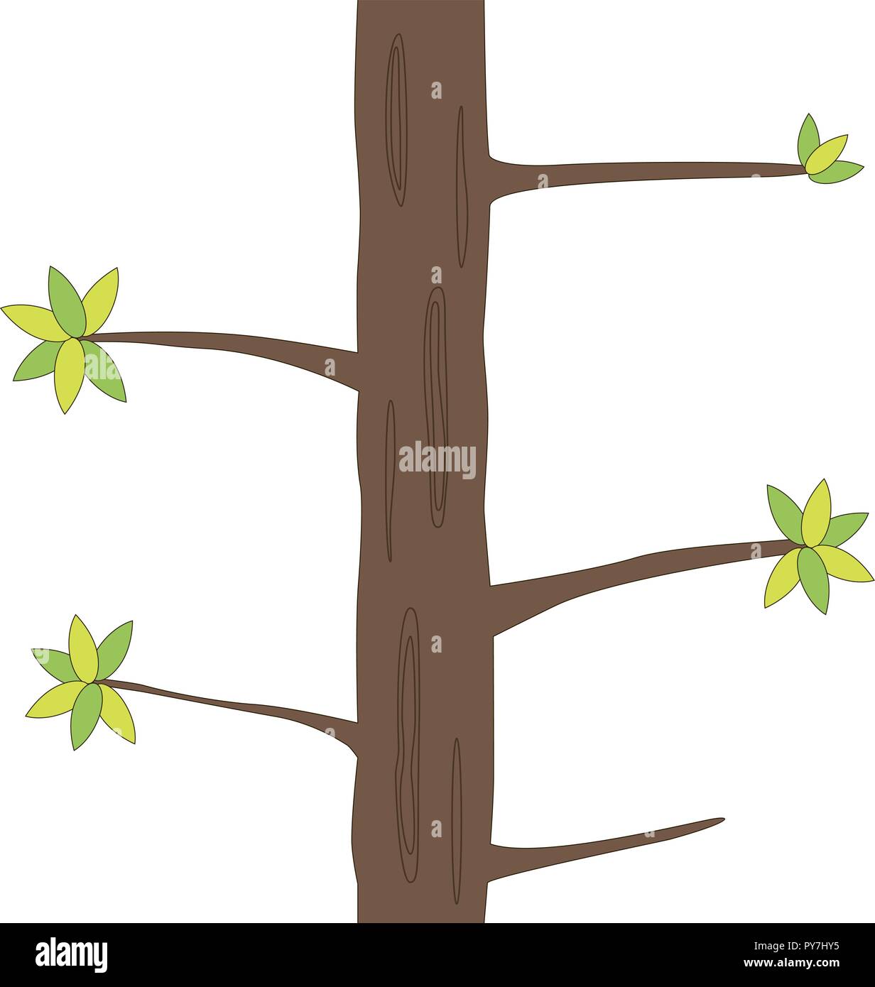 Green tree isolated Childish cartoon forest. cartoon style. Can be used ...