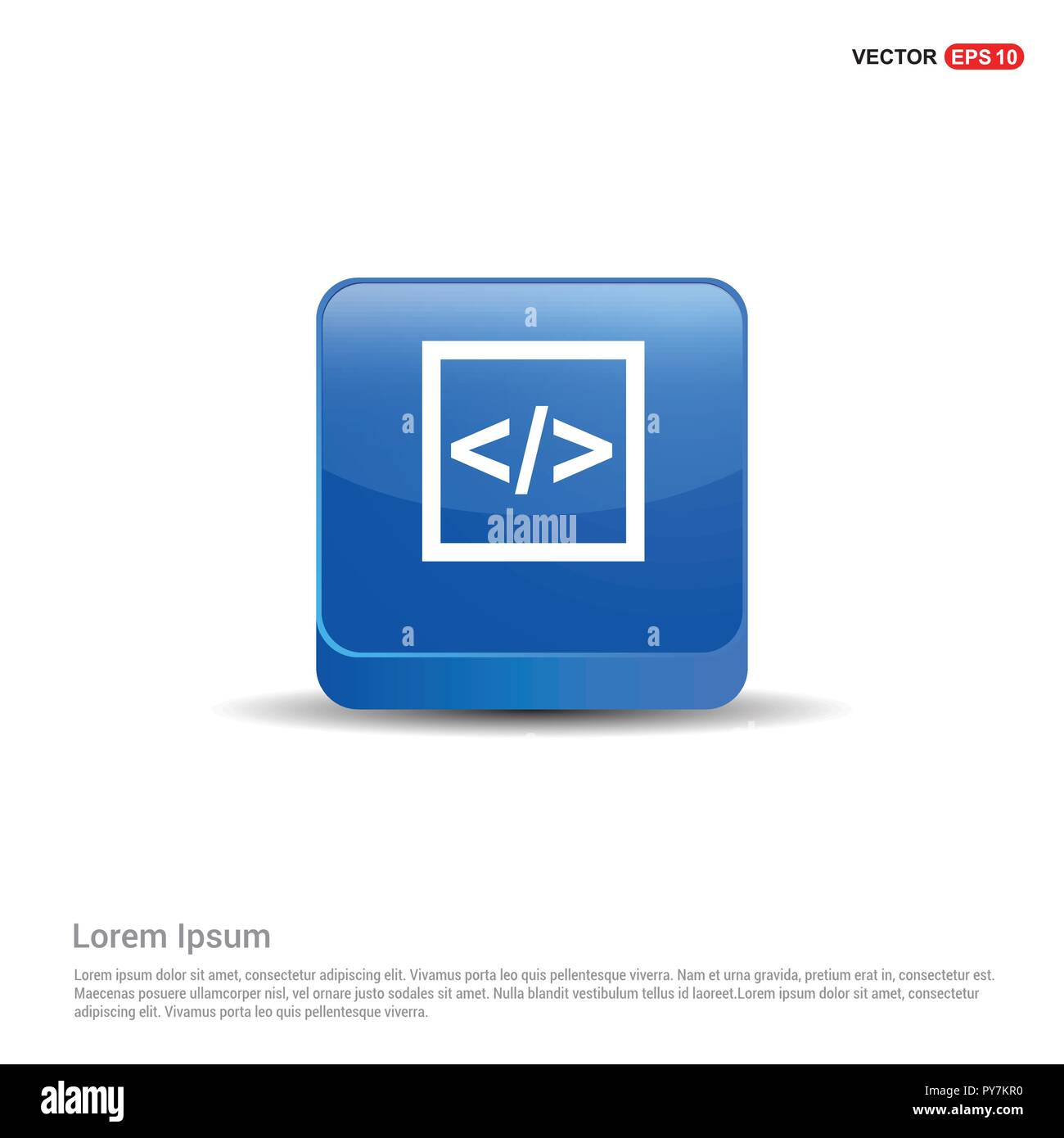 code icon - 3d Blue Button Stock Vector Image & Art - Alamy