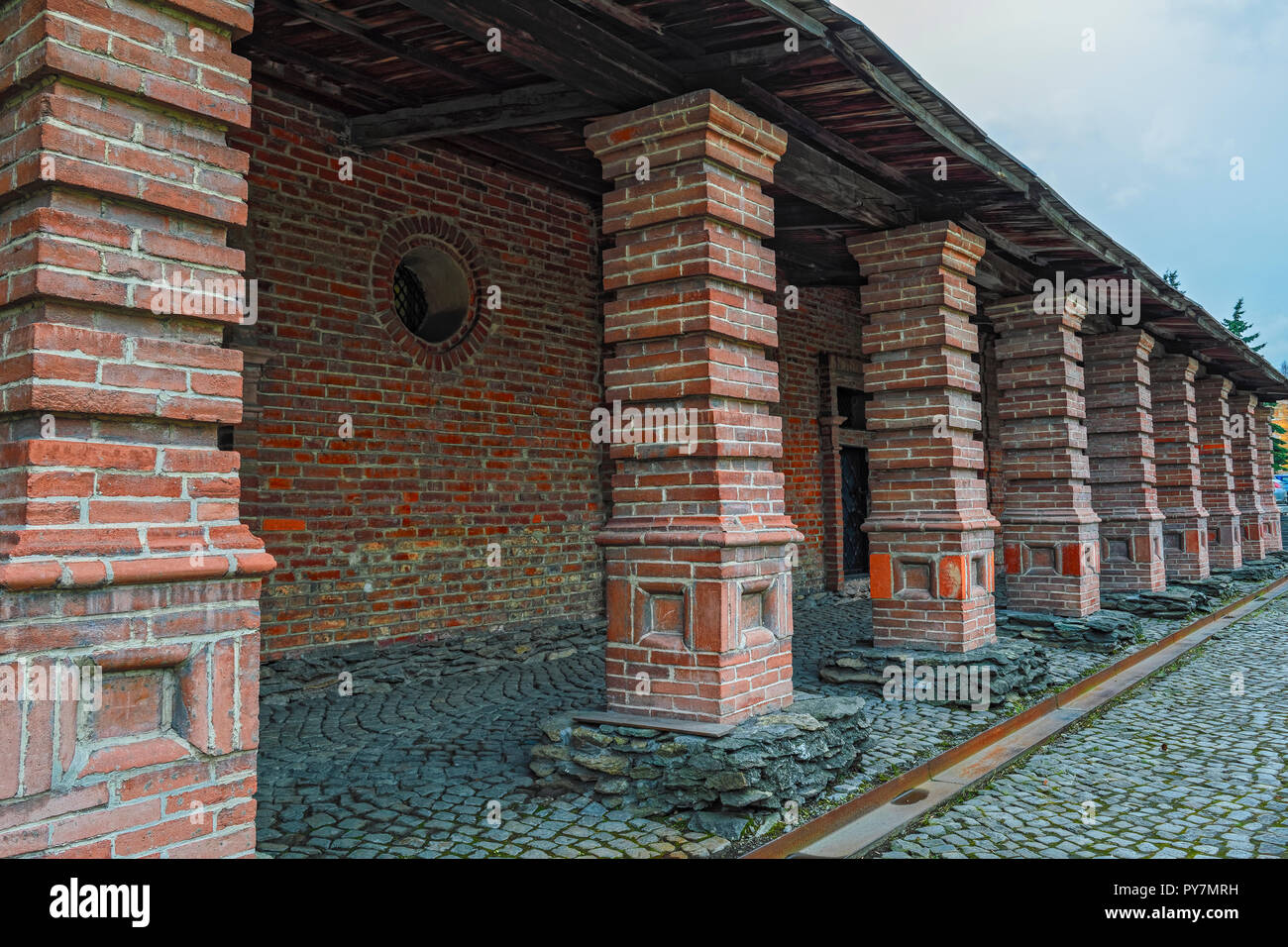 Red brick facade window building architecture hi-res stock photography ...