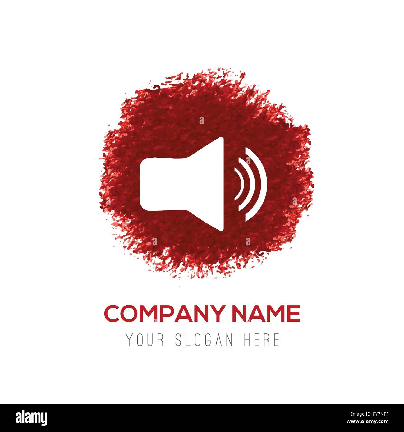 Sound volume icon - Red WaterColor Circle Splash Stock Vector Image ...