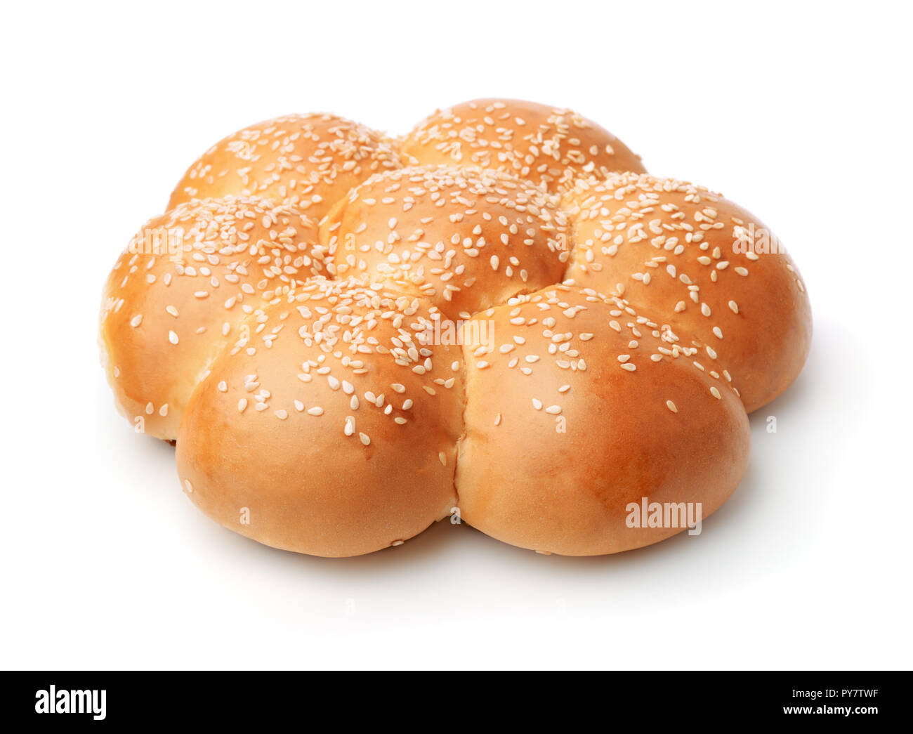 Fresh sweet bun with sesame isolated on white Stock Photo - Alamy