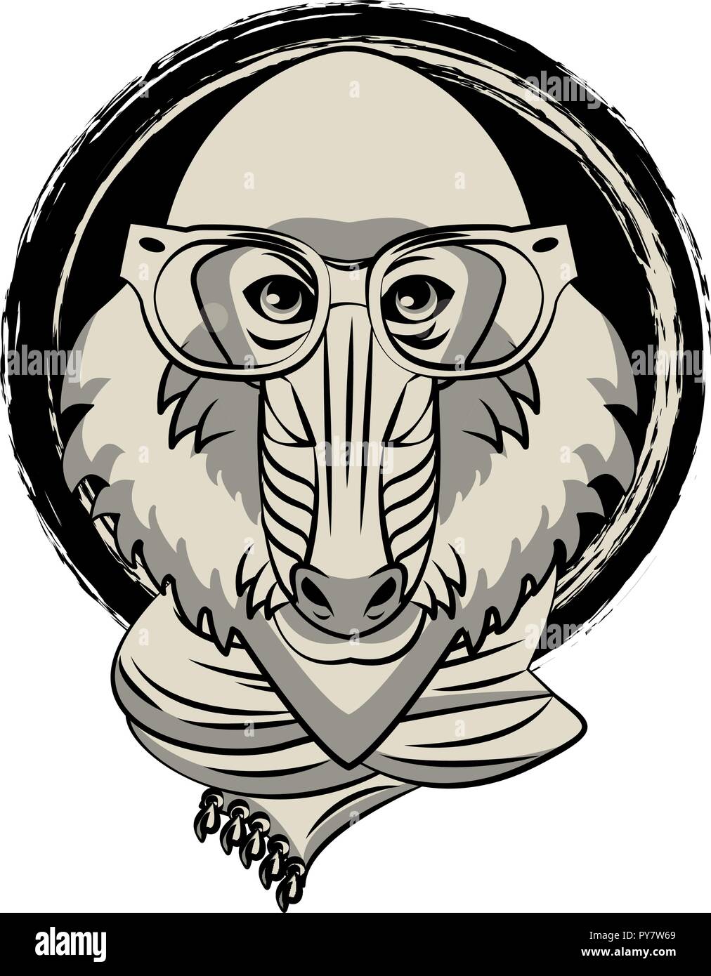 Hipster mandrill cool sketch Stock Vector Image & Art - Alamy