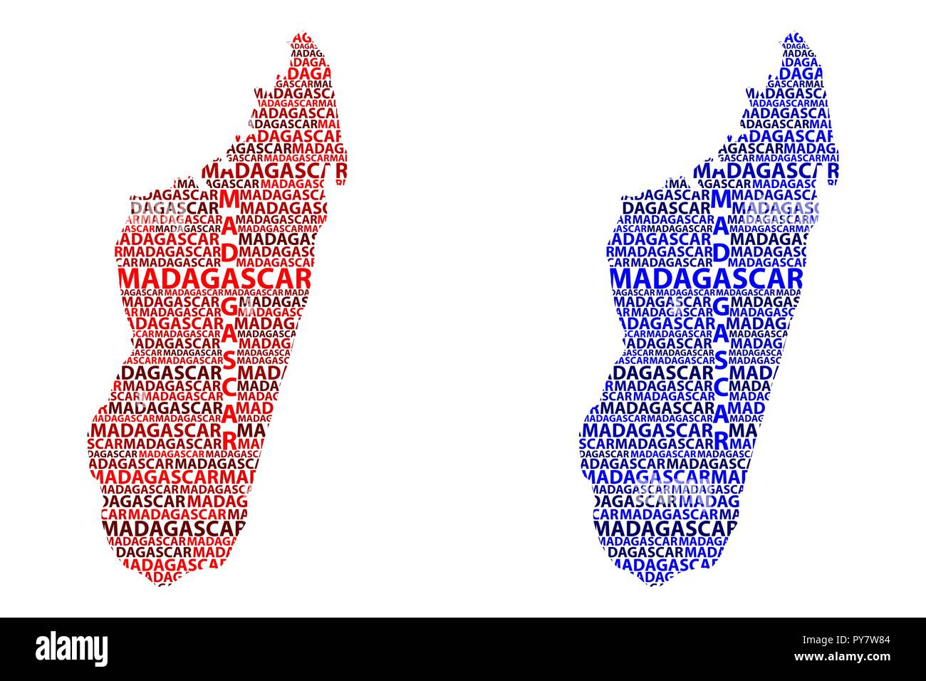 Sketch Madagascar letter text map, Republic of Madagascar - in the ...