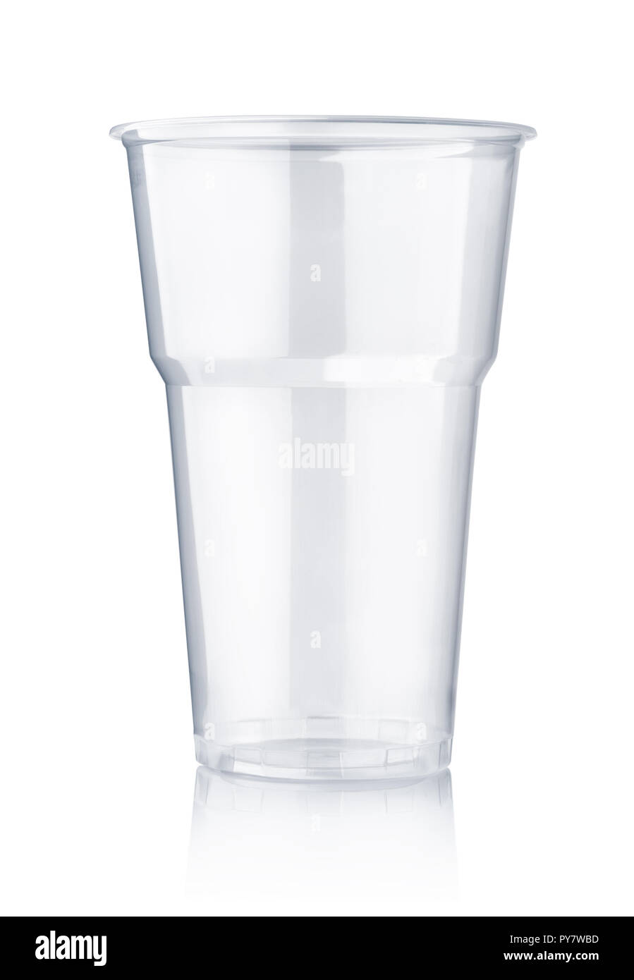 Empty disposable plastic pint cup isolated on white Stock Photo - Alamy