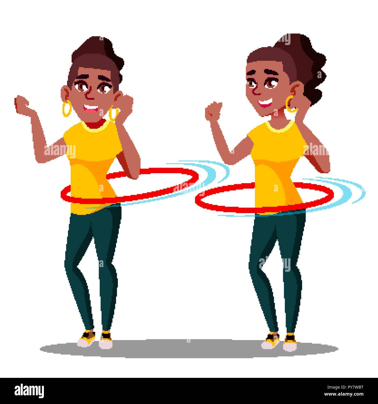 Teen hula hoop Stock Vector Images - Alamy