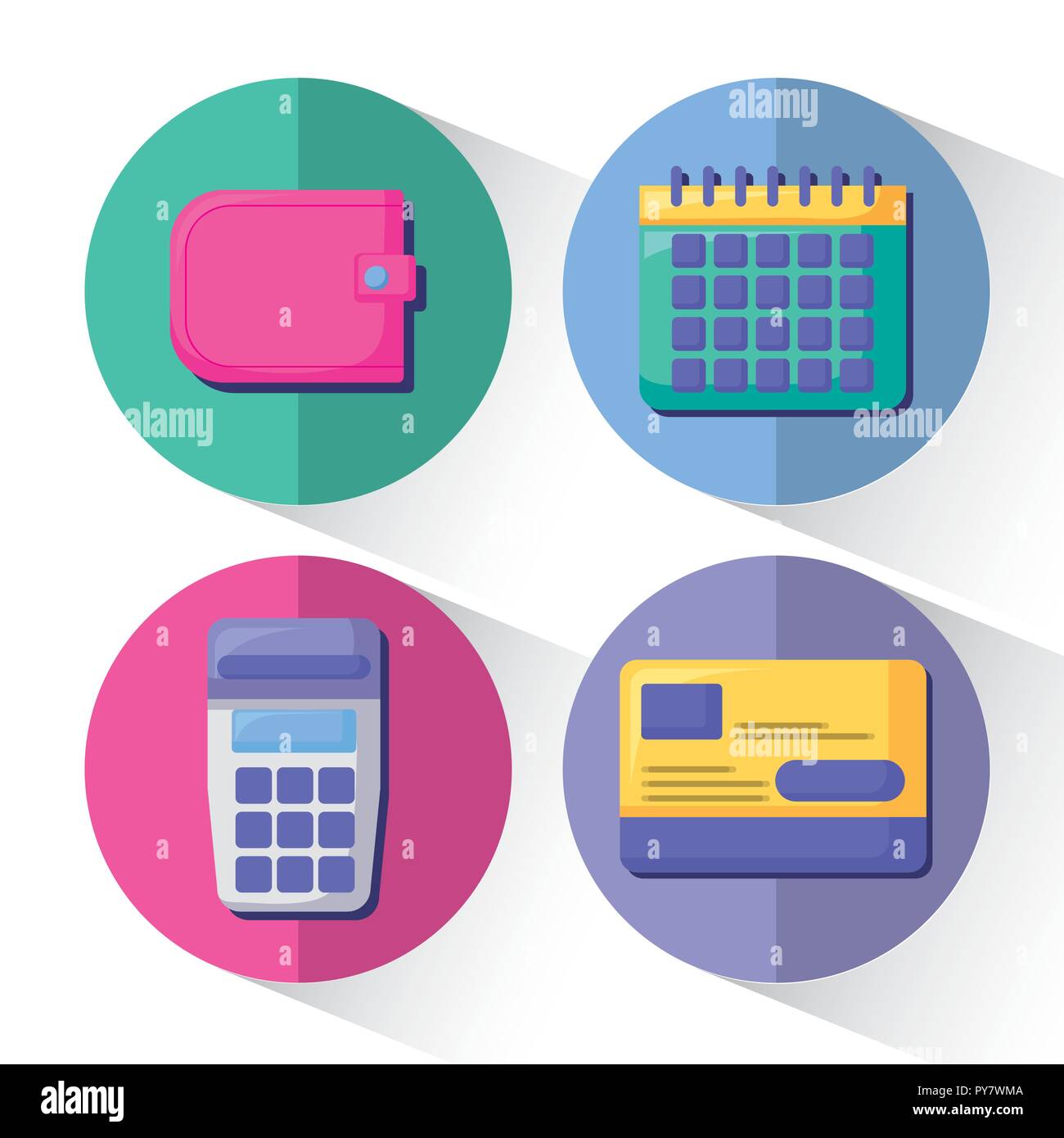 calendar with economy and financial icons vector illustration design ...