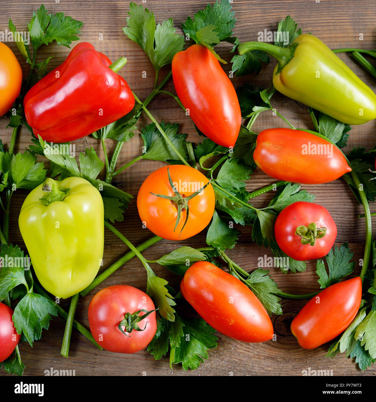 Healthy food background / studio photography of different vegetables on ...
