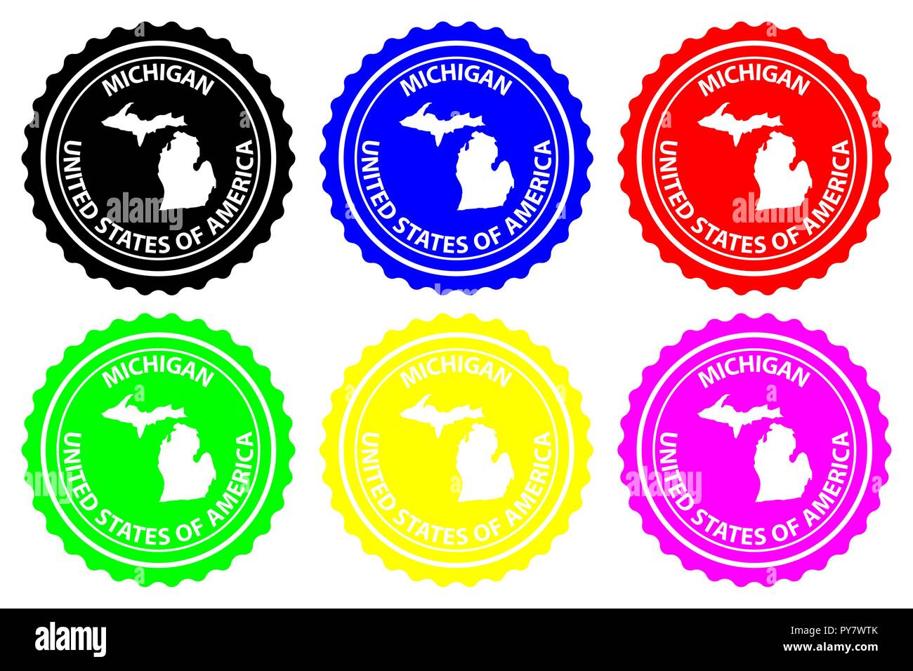 Michigan - rubber stamp - vector, Michigan (United States of America ...