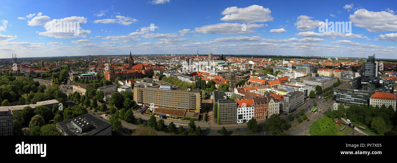 Aerial panorama of sunny Hanover city Germany Stock Photo - Alamy