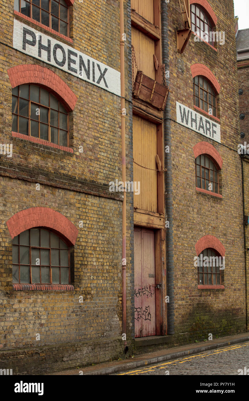 Phoenix Wharf, Wapping, London, UK, along the river Thames is probably ...