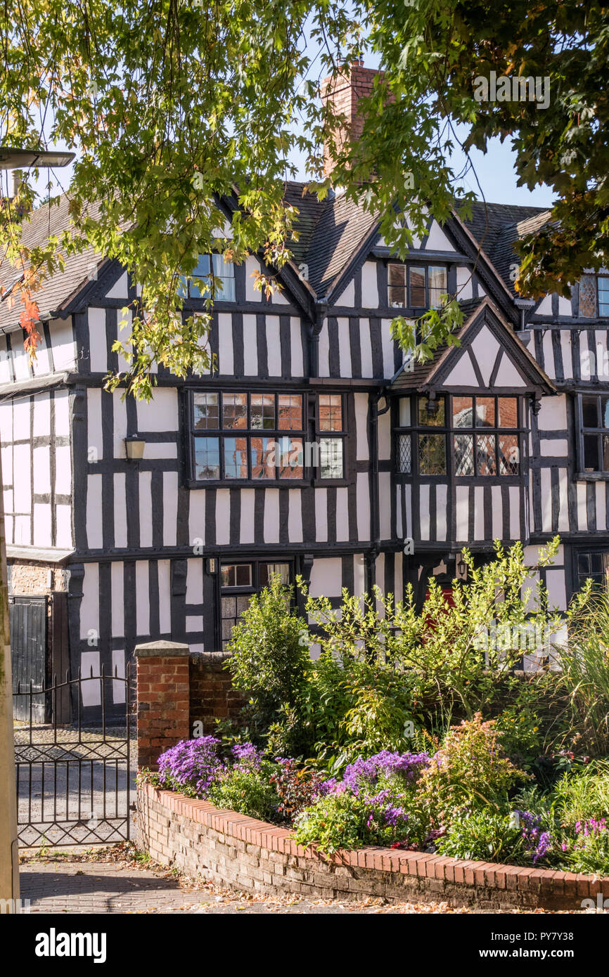 Historic timber-framed buildings in Ledbury, Herefordshire, England, UK ...
