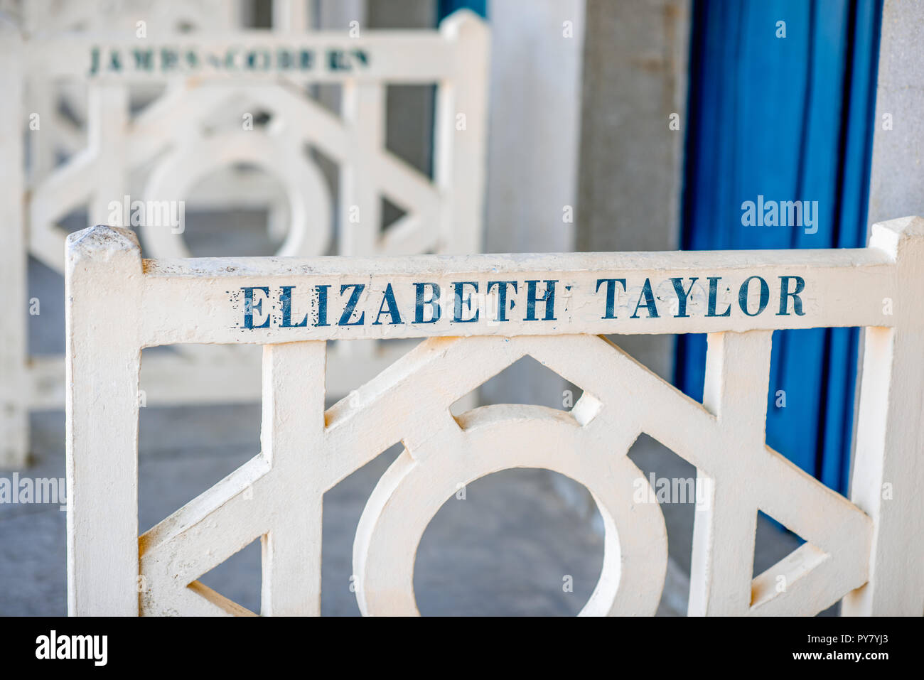 DEAUVILLE, FRANCE - September 06, 2017: Famous locker rooms on Planches ...