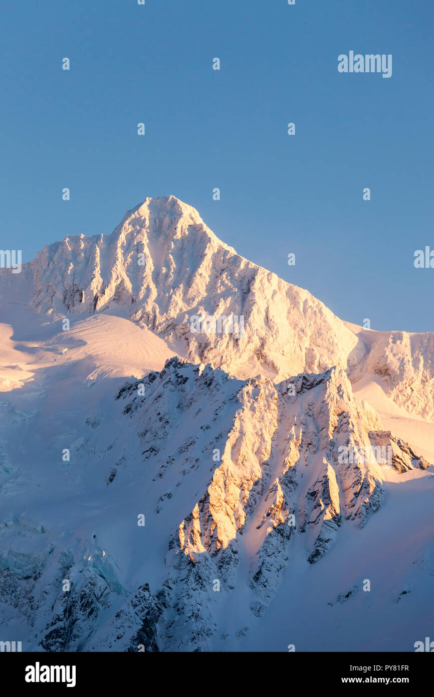 Mount Shuksan mountain peak summit in winter snow. Beautiful North ...