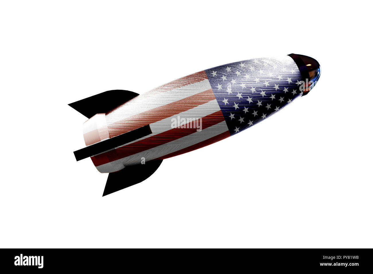 Rocket space ship with USA flag 3D rendering Stock Photo - Alamy