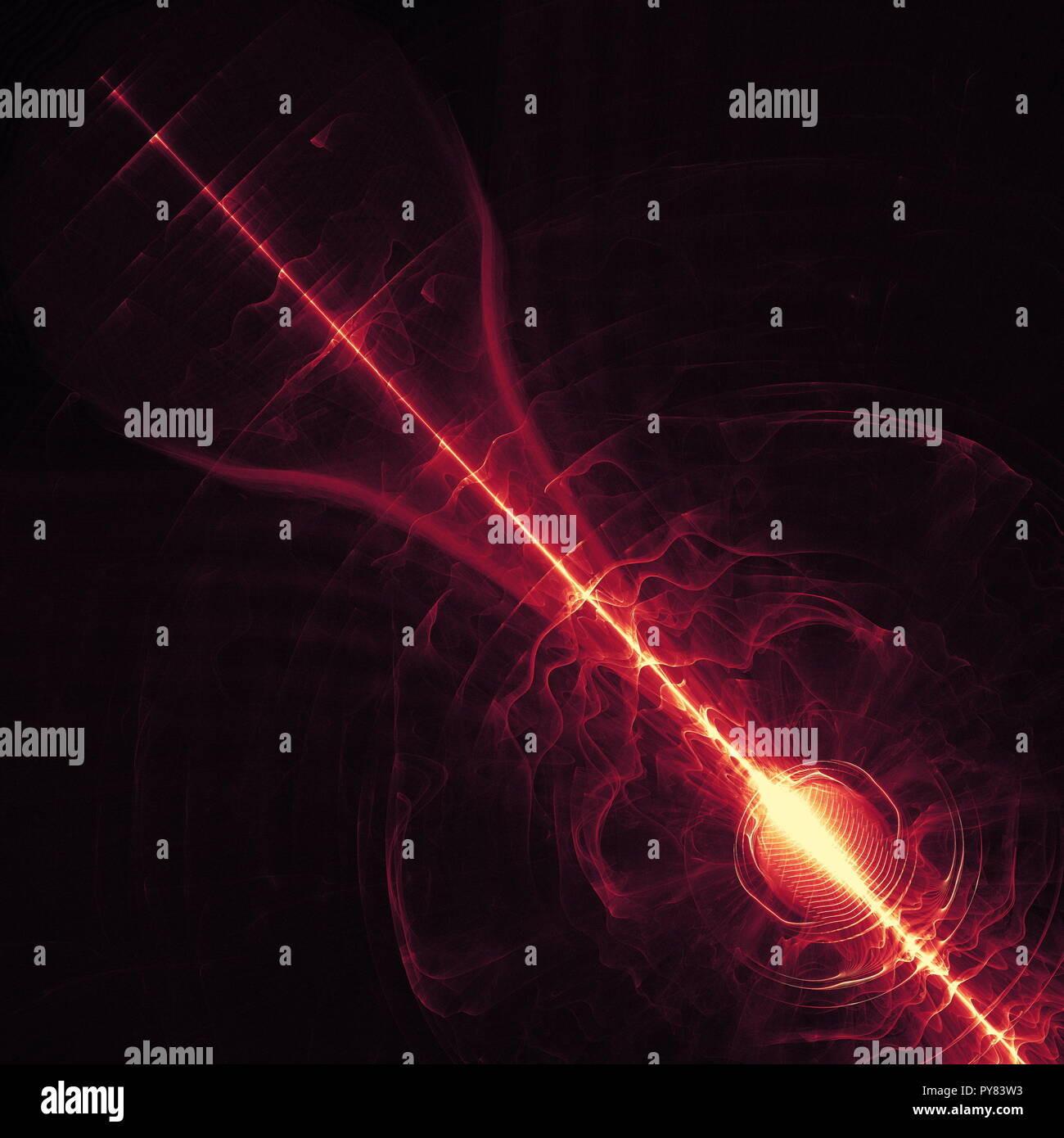glowing red curved lines over dark Abstract Background space universe ...