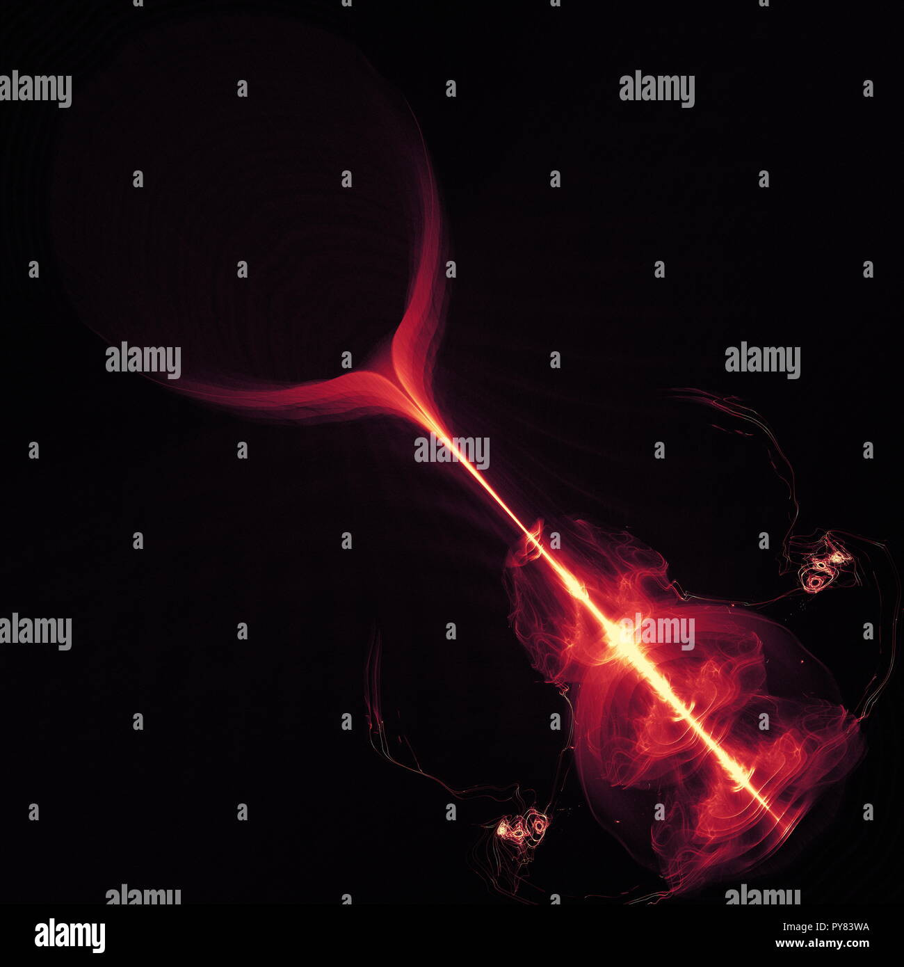 glowing red curved lines over dark Abstract Background space universe ...