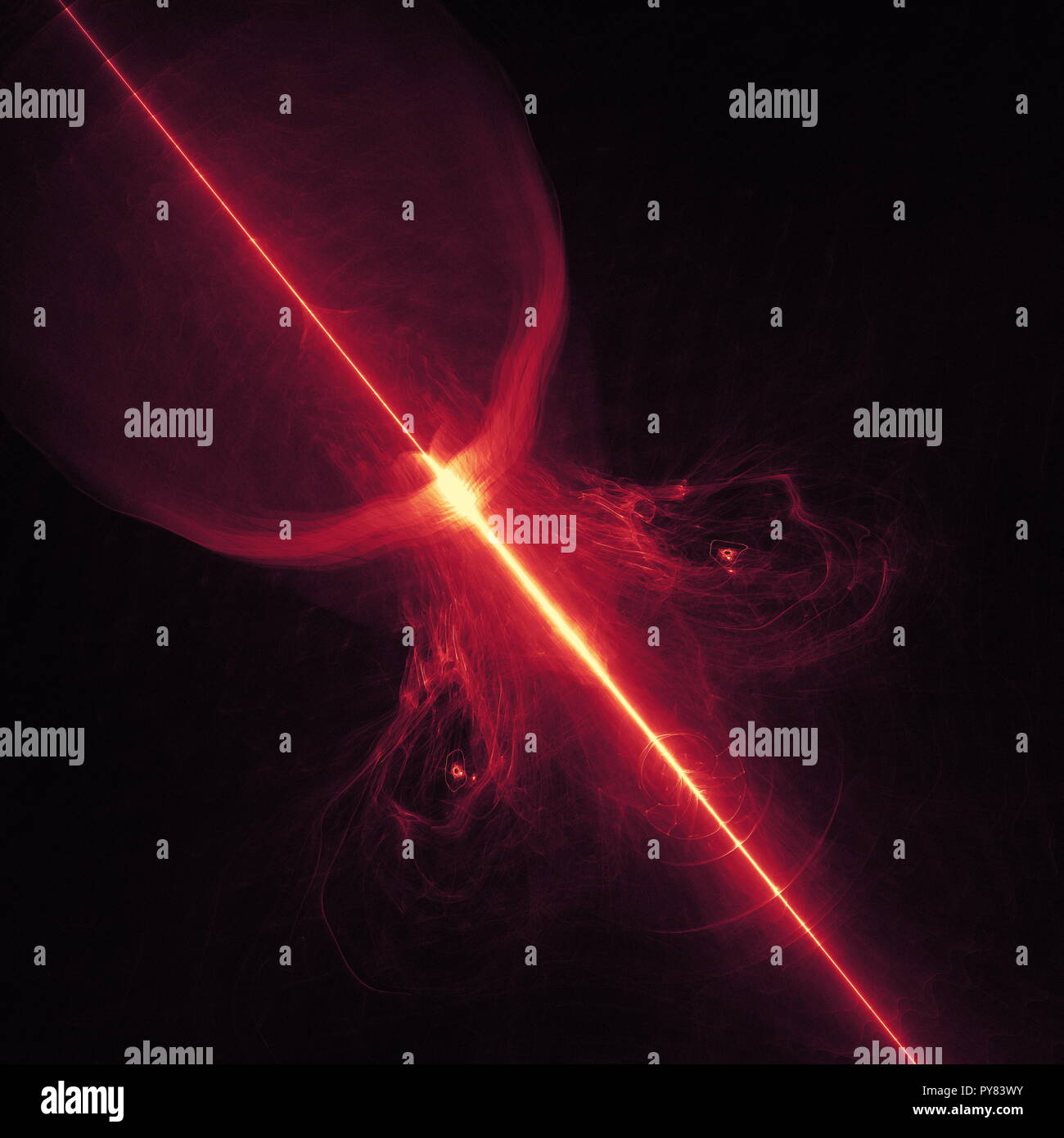 glowing red curved lines over dark Abstract Background space universe ...