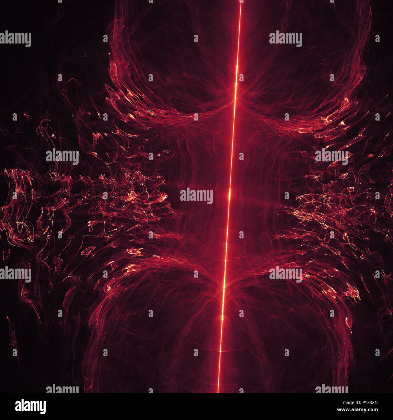 glowing red curved lines over dark Abstract Background space universe ...