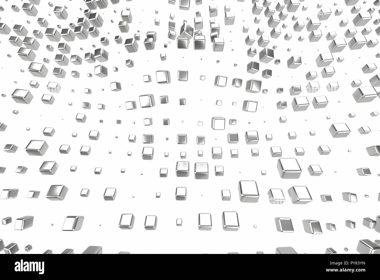 Silver or white gold platinum blocks cubes over white background ...