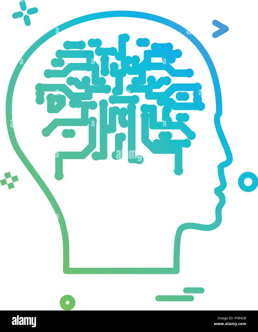 Artificial brain intelligence robot icon vector design Stock Vector ...