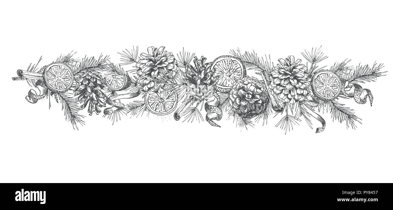 Christmas Garland Drawing