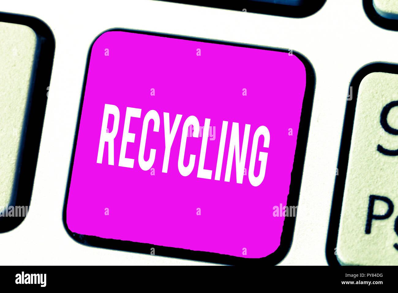 Handwriting text Recycling. Concept meaning Converting waste into ...