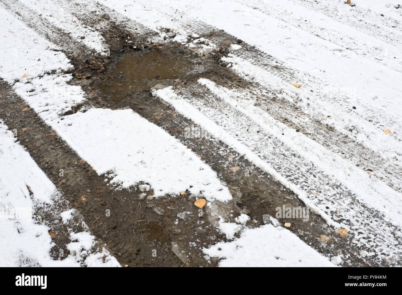 Car tire tracks hi-res stock photography and images - Alamy