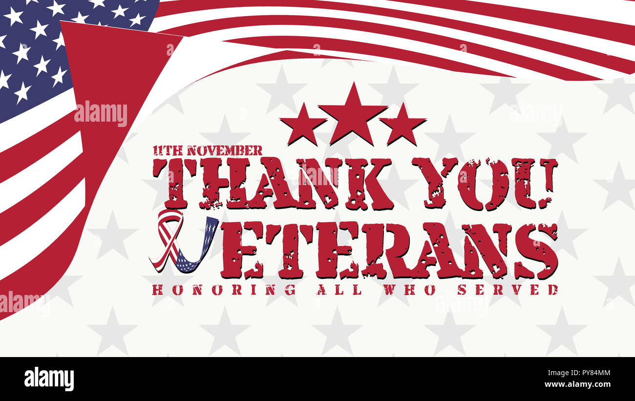 11 noveber Thank you veterans illustration, veterans day concept Stock ...